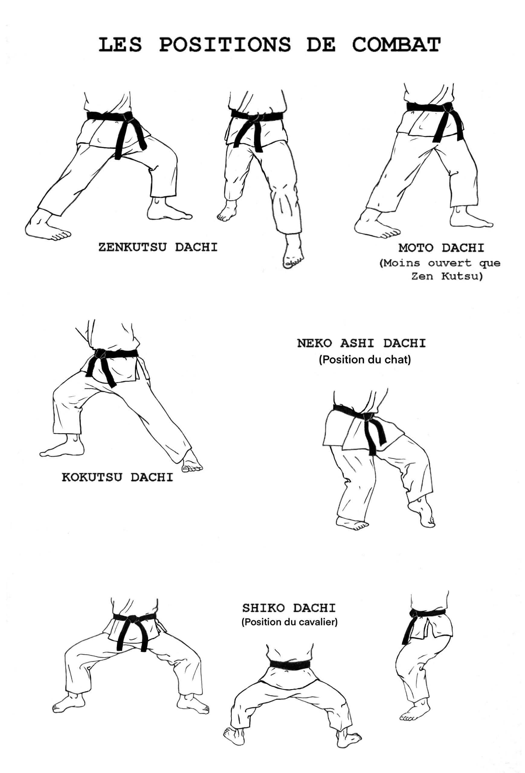 Les Positions au Karaté : DACHI – USMC KARATE